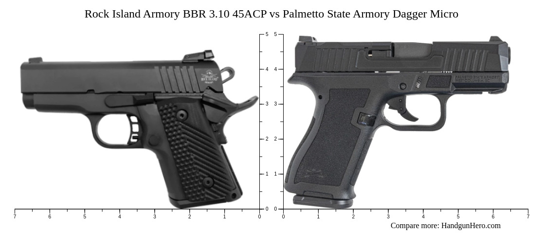 Rock Island Armory BBR 3.10 45ACP vs Palmetto State Armory Dagger Micro ...
