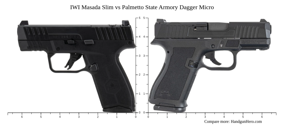 IWI Masada Slim vs Palmetto State Armory Dagger Micro size comparison ...