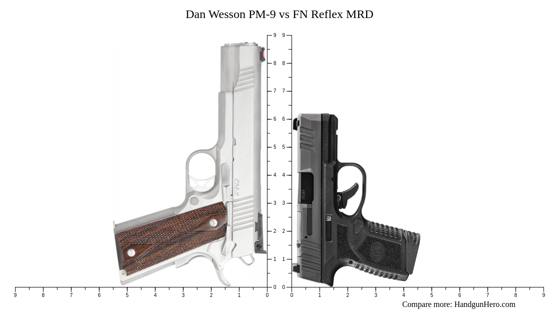 Dan Wesson PM-9 vs FN Reflex MRD size comparison | Handgun Hero