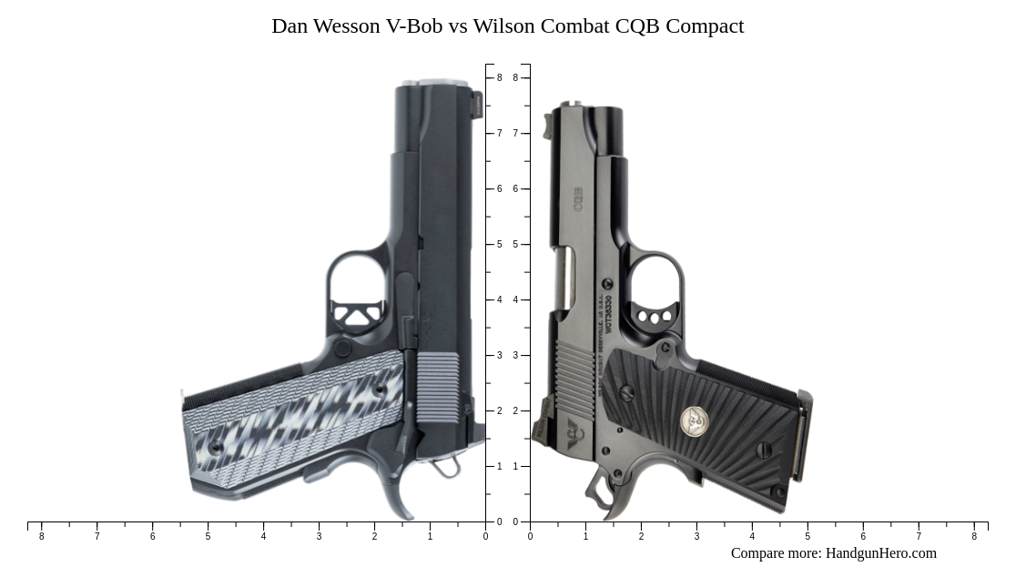 Dan Wesson V-Bob vs Wilson Combat CQB Compact size comparison | Handgun ...
