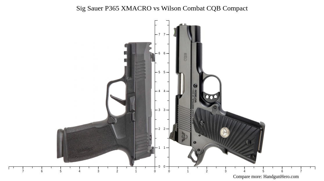 Sig Sauer P365 XMACRO vs Wilson Combat CQB Compact size comparison ...