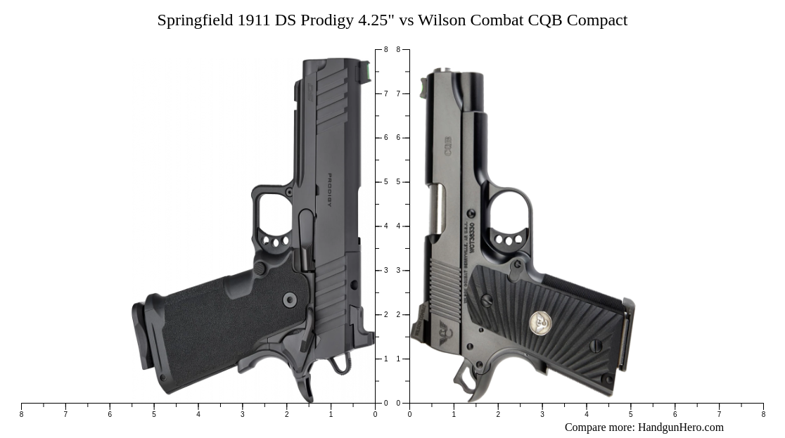 Springfield 1911 DS Prodigy 4.25" vs Wilson Combat CQB Compact size ...