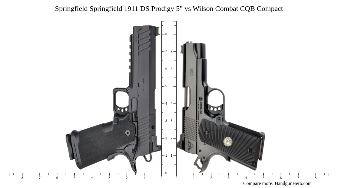 Springfield Springfield 1911 DS Prodigy 5" vs Wilson Combat CQB Compact ...