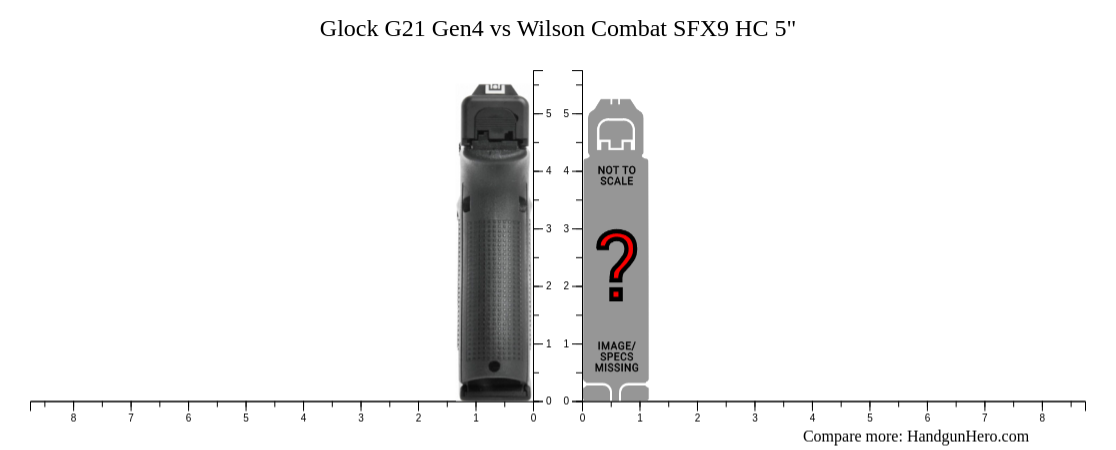 Glock G21 Gen4 vs Wilson Combat SFX9 HC 5" size comparison | Handgun Hero