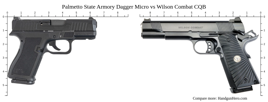 Palmetto State Armory Dagger Micro vs Wilson Combat CQB size comparison ...