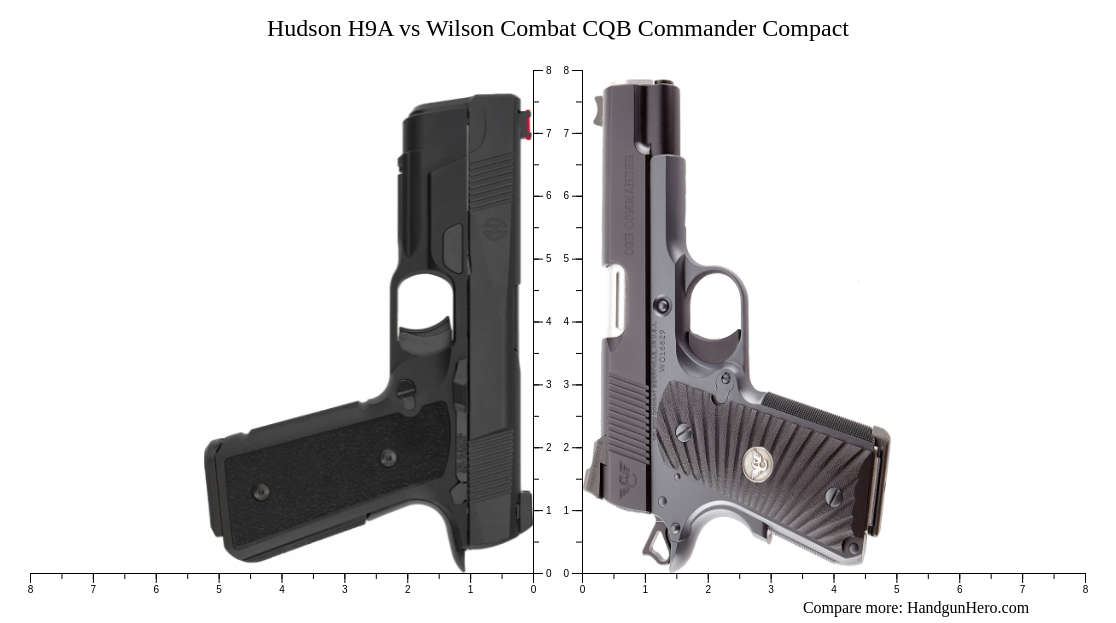Hudson H9A vs Wilson Combat CQB Commander Compact size comparison ...