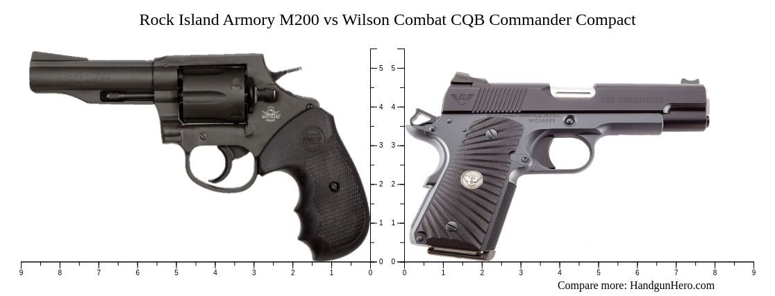 Rock Island Armory M200 vs Wilson Combat CQB Commander Compact size ...