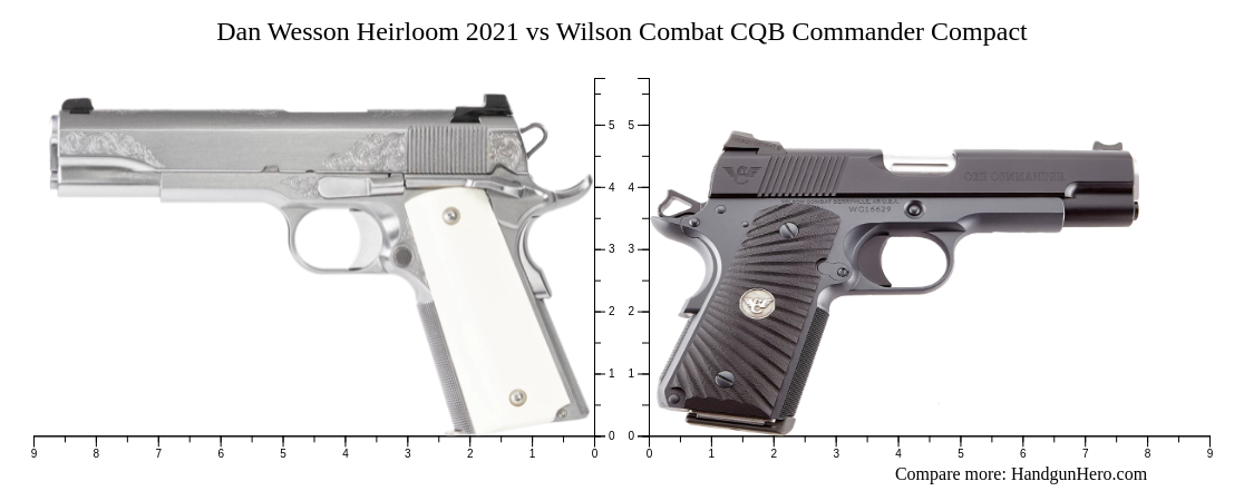 Dan Wesson Heirloom 2021 vs Wilson Combat CQB Commander Compact size ...