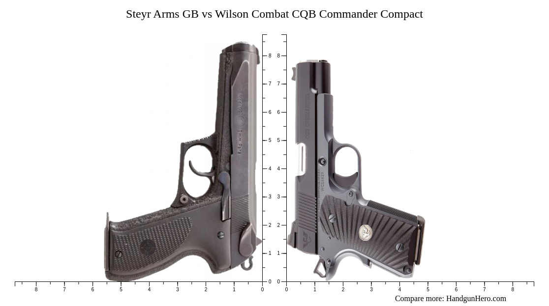 Steyr Arms GB vs Wilson Combat CQB Commander Compact size comparison ...