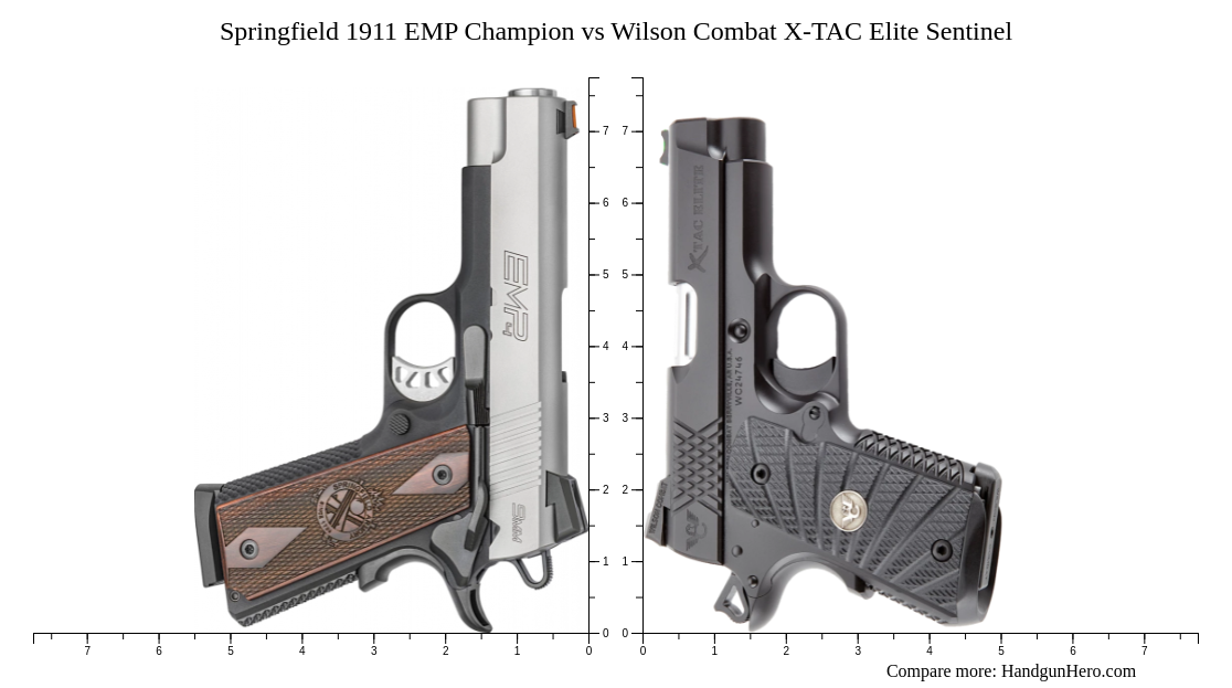 Springfield 1911 EMP Champion vs Wilson Combat X-TAC Elite Sentinel ...