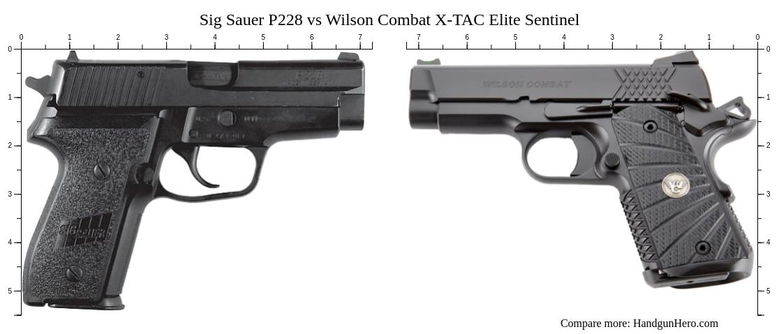 Sig Sauer P228 vs Wilson Combat X-TAC Elite Sentinel size comparison ...