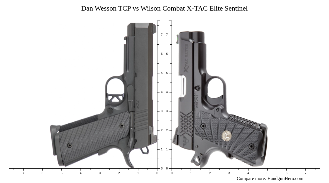 Dan Wesson TCP vs Wilson Combat X-TAC Elite Sentinel size comparison ...