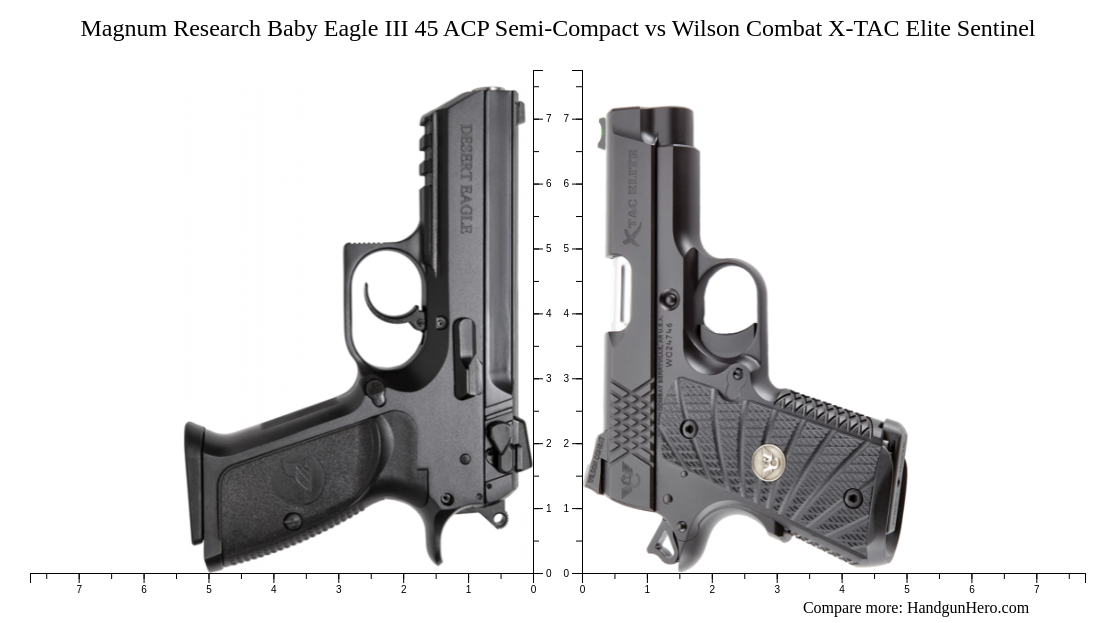 Magnum Research Baby Eagle III 45 ACP Semi-Compact vs Wilson Combat X ...