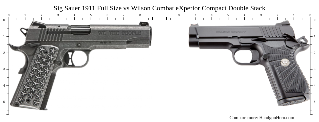 Sig Sauer 1911 Full Size vs Wilson Combat eXperior Compact Double Stack ...