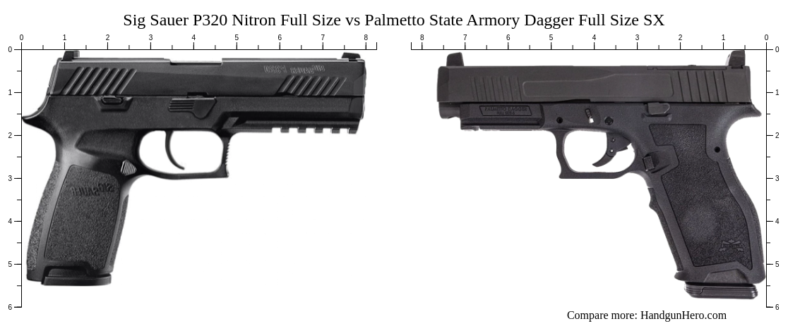 Sig Sauer P320 Nitron Full Size vs Palmetto State Armory Dagger Full ...