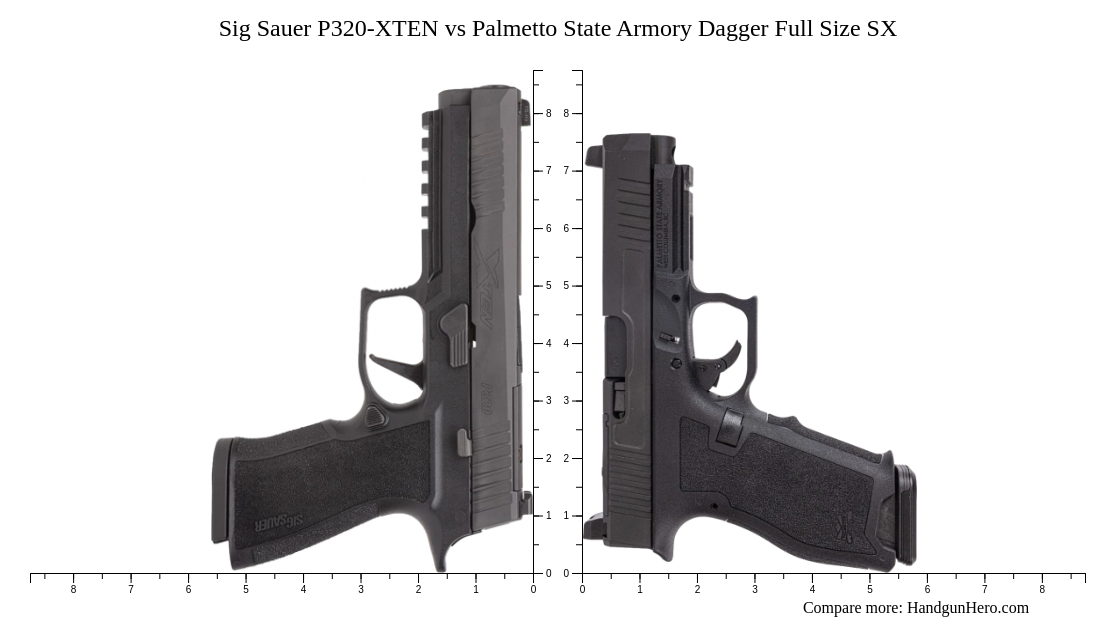 Sig Sauer P320-XTEN vs Palmetto State Armory Dagger Full Size SX size ...