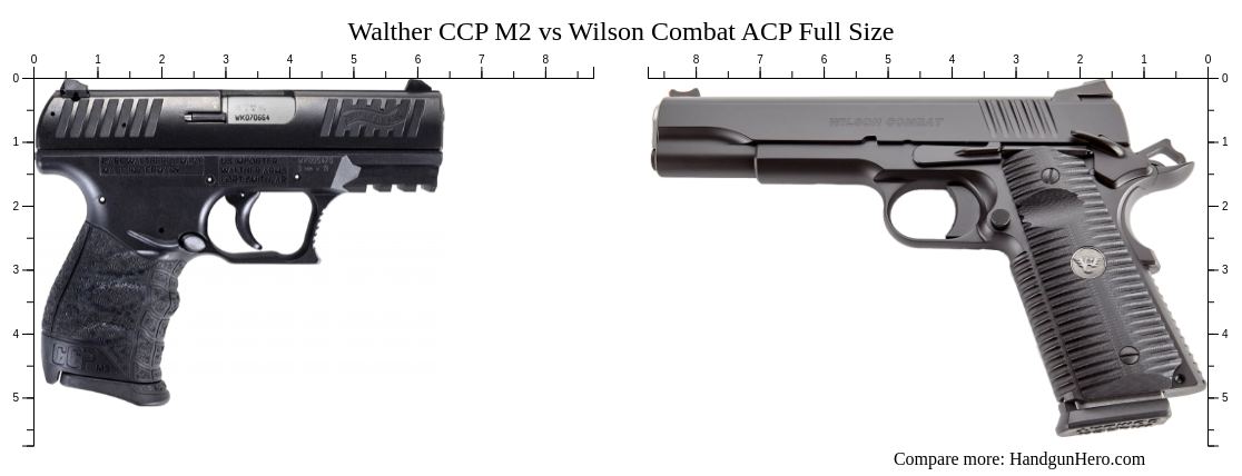 Walther CCP M2 vs Wilson Combat ACP Full Size size comparison | Handgun ...