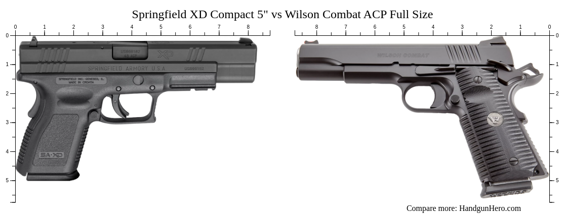 Springfield XD Compact 5" vs Wilson Combat ACP Full Size size ...