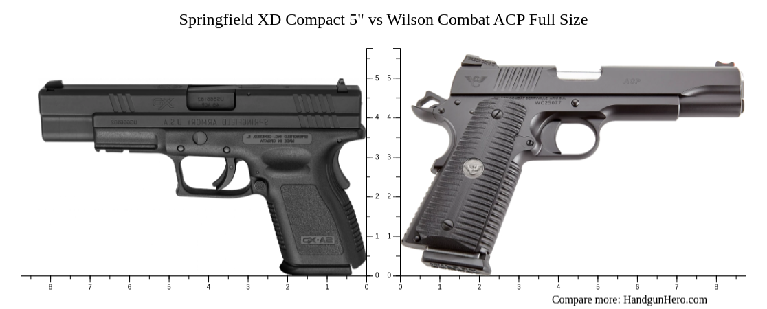 Springfield XD Compact 5" vs Wilson Combat ACP Full Size size ...