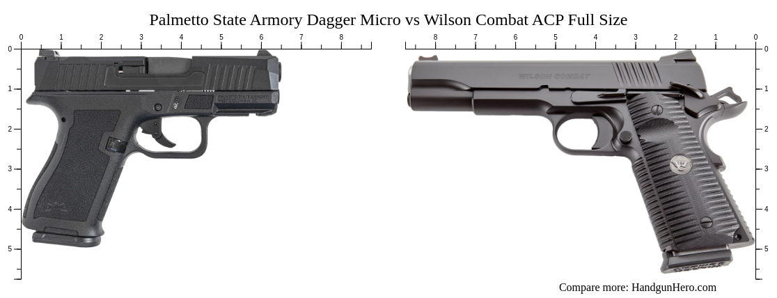 Palmetto State Armory Dagger Micro vs Wilson Combat ACP Full Size size ...