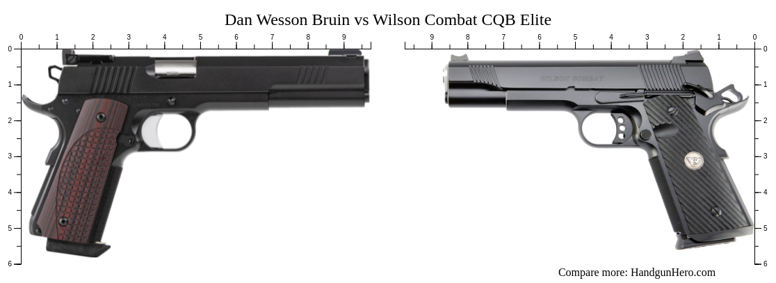 Dan Wesson Bruin vs Wilson Combat CQB Elite size comparison | Handgun Hero