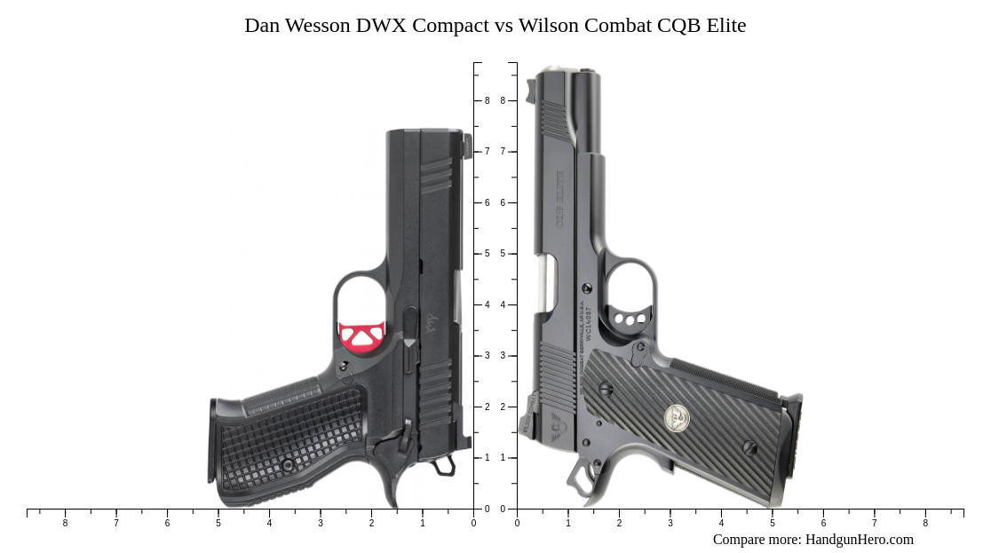 Dan Wesson DWX Compact vs Wilson Combat CQB Elite size comparison ...