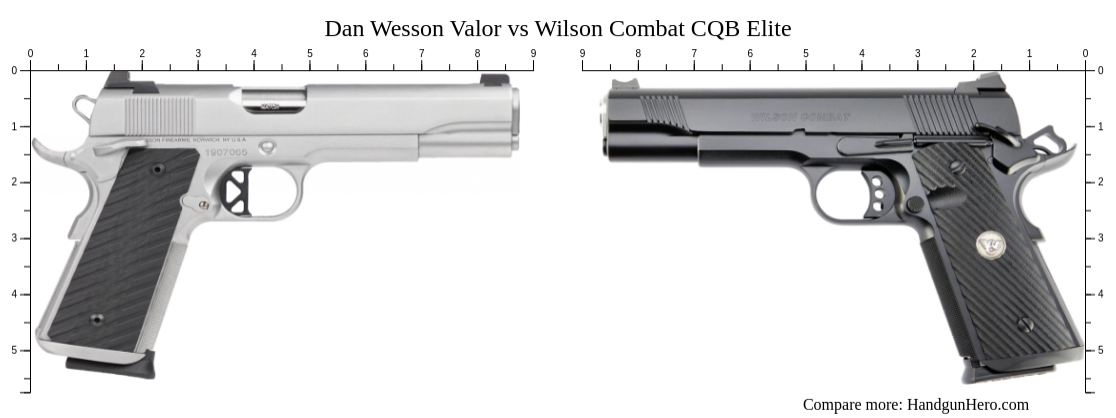 Dan Wesson Valor vs Wilson Combat CQB Elite size comparison | Handgun Hero
