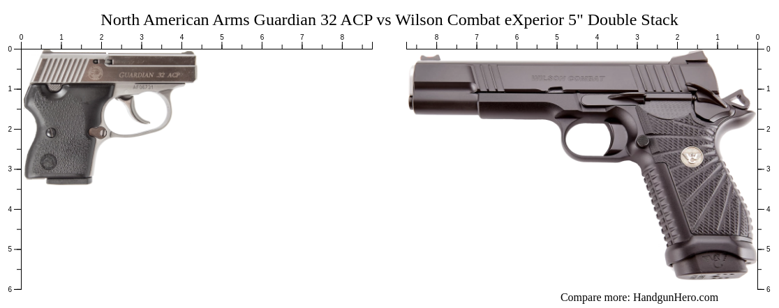 North American Arms Guardian 32 ACP vs Wilson Combat eXperior 5" Double ...