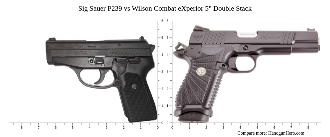 Sig Sauer P239 vs Wilson Combat eXperior 5" Double Stack size ...