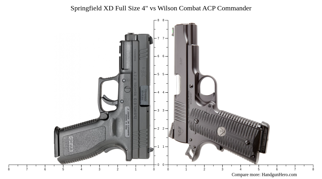 Springfield XD Full Size 4" vs Wilson Combat ACP Commander size ...