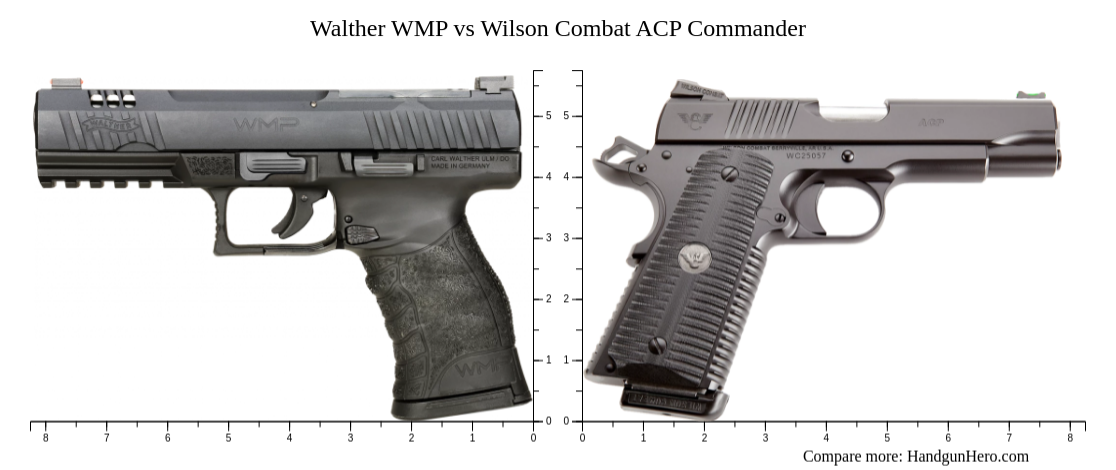 Walther WMP vs Wilson Combat ACP Commander size comparison | Handgun Hero