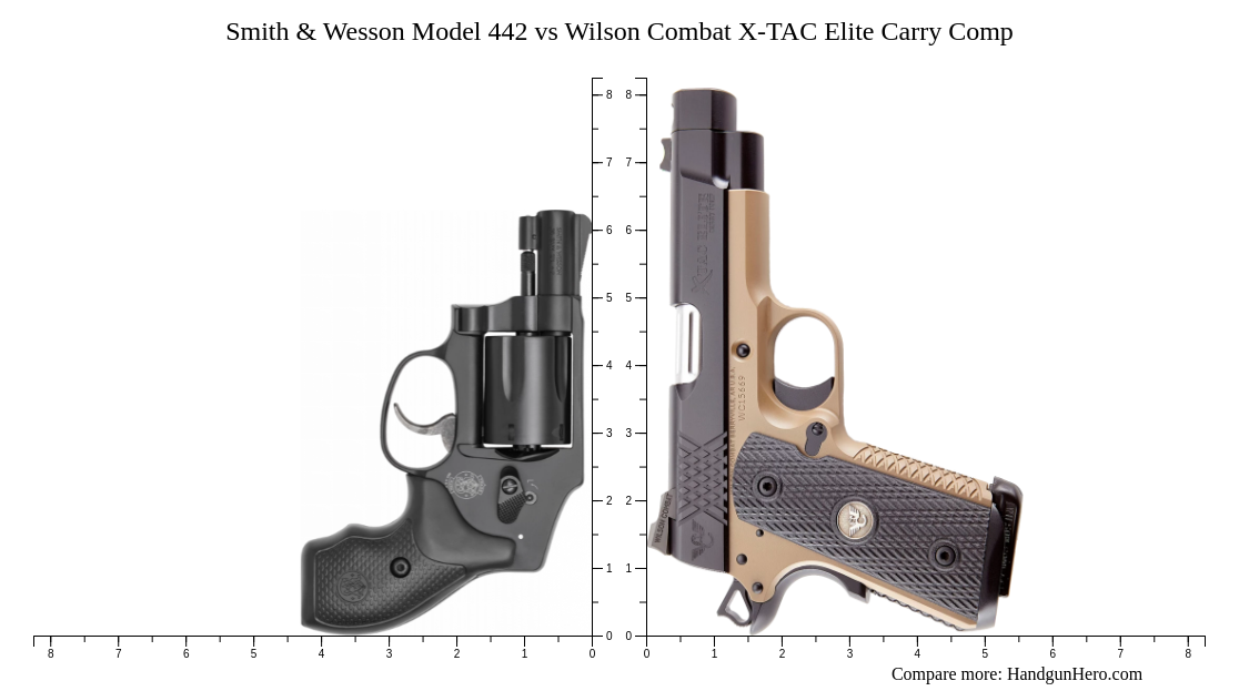 Smith & Wesson Model 442 vs Wilson Combat X-TAC Elite Carry Comp size ...
