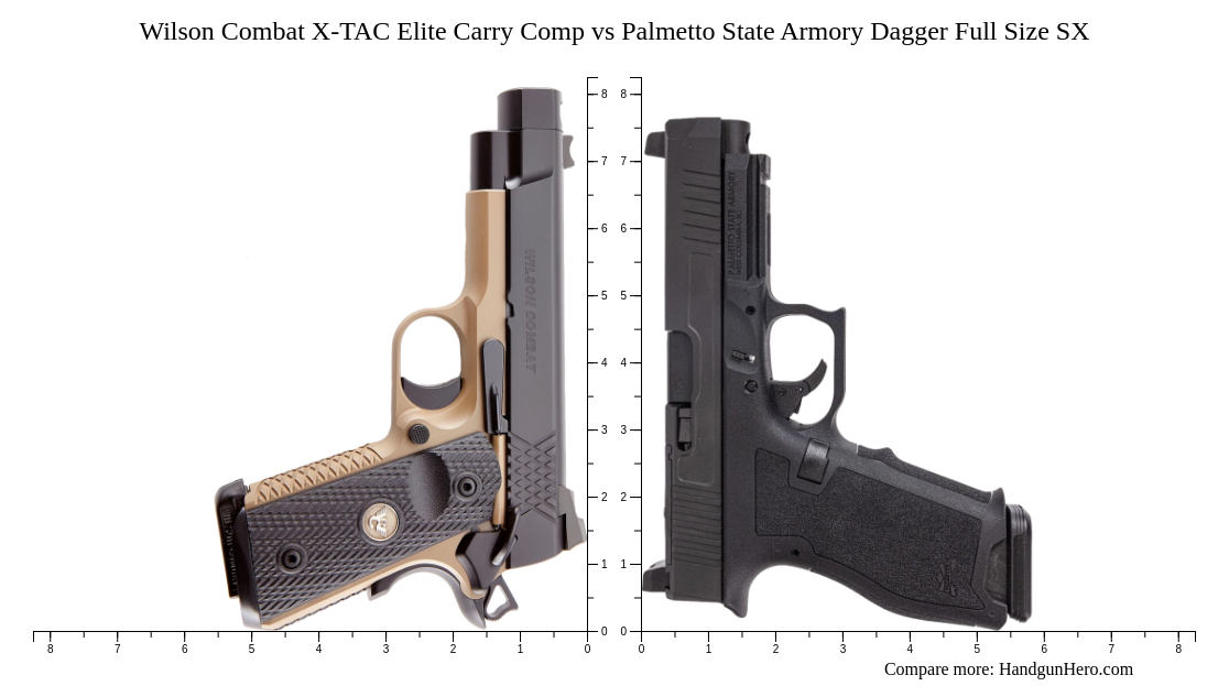 Wilson Combat X-TAC Elite Carry Comp vs Palmetto State Armory Dagger ...