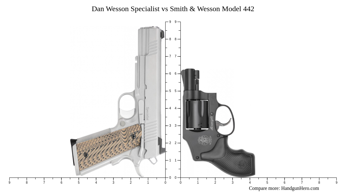 Dan Wesson Specialist Vs Smith And Wesson Model 442 Size Comparison