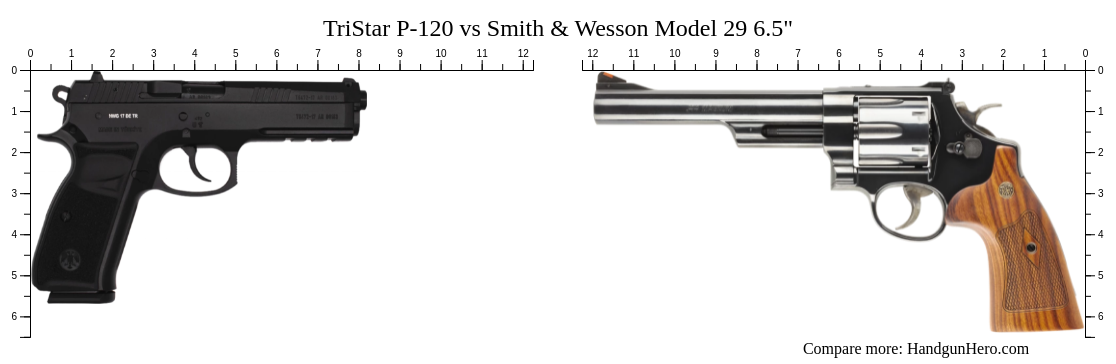 TriStar P-120 vs Smith & Wesson Model 29 6.5" size comparison | Handgun ...
