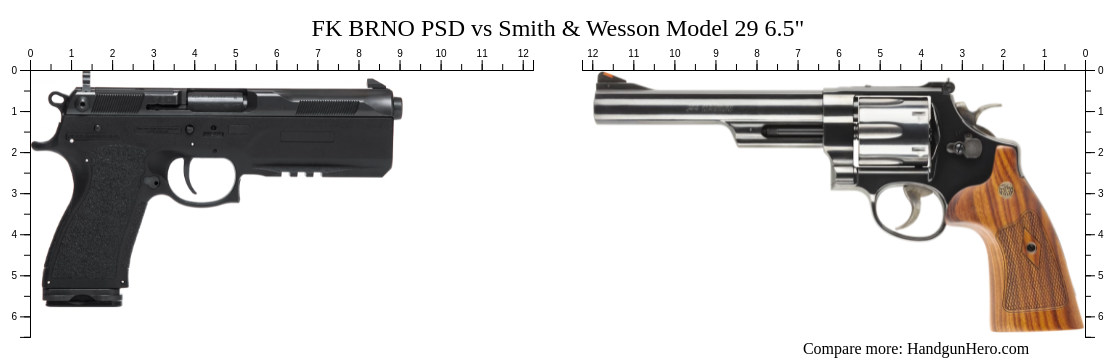 FK BRNO PSD vs Smith & Wesson Model 29 6.5" size comparison | Handgun Hero