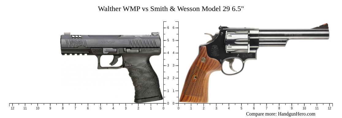 Walther WMP vs Smith & Wesson Model 29 6.5" size comparison | Handgun Hero