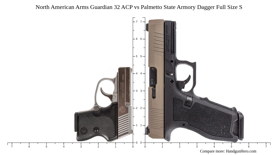 North American Arms Guardian 32 ACP vs Palmetto State Armory Dagger ...