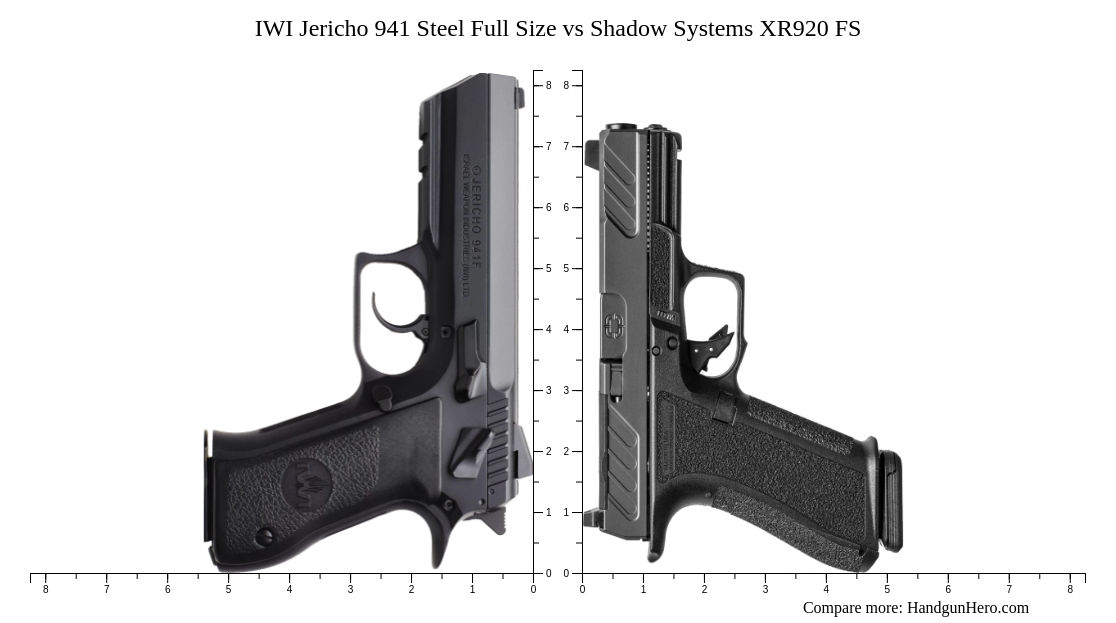 IWI Jericho 941 Steel Full Size vs Shadow Systems XR920 FS size ...