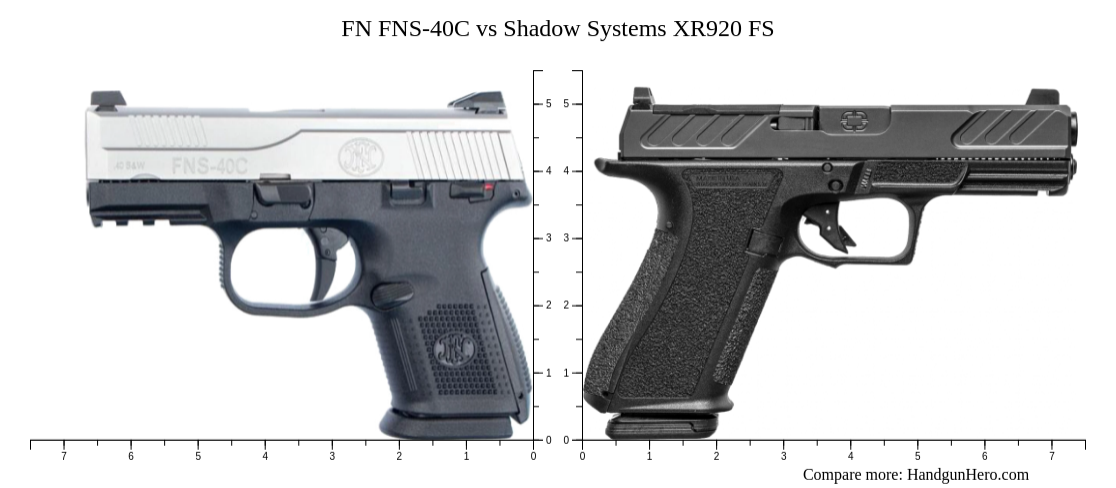 FN FNS-40C vs Shadow Systems XR920 FS size comparison | Handgun Hero