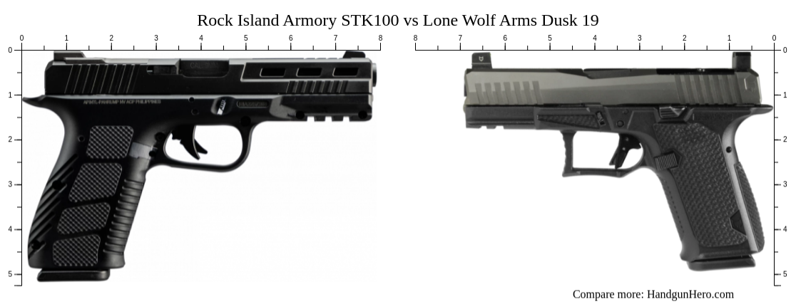 Rock Island Armory STK100 vs Lone Wolf Arms Dusk 19 size comparison ...