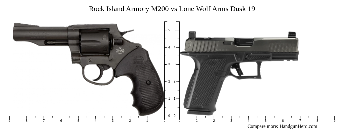 Rock Island Armory M200 vs Lone Wolf Arms Dusk 19 size comparison ...