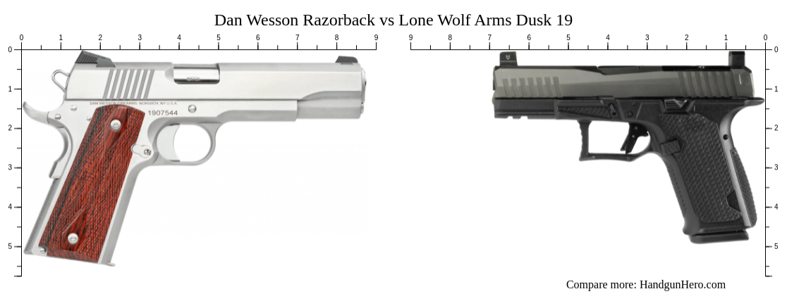 Dan Wesson Razorback vs Lone Wolf Arms Dusk 19 size comparison ...