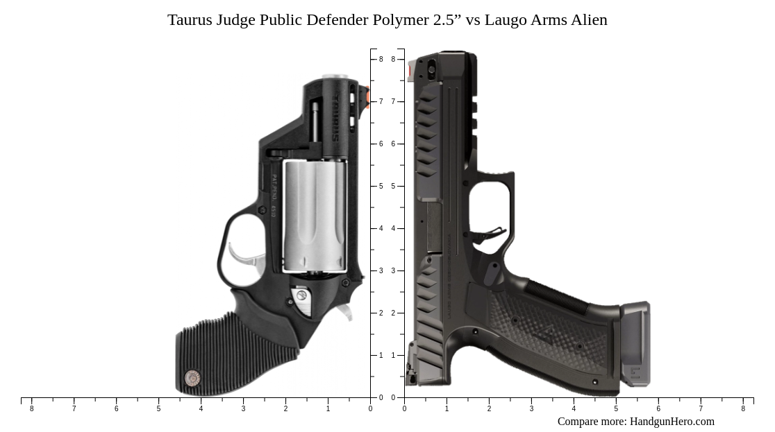 Taurus Judge Public Defender Polymer 2.5” vs Laugo Arms Alien size ...
