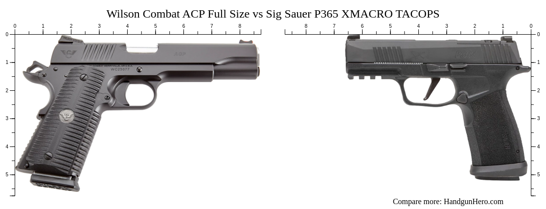 Wilson Combat ACP Full Size vs Sig Sauer P365 XMACRO TACOPS size ...