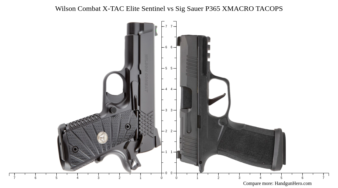 Wilson Combat X-TAC Elite Sentinel vs Sig Sauer P365 XMACRO TACOPS size ...