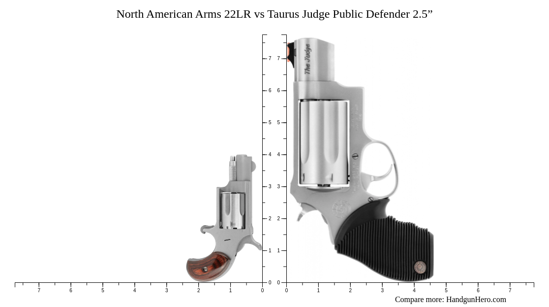 North American Arms 22LR vs Taurus Judge Public Defender 2.5” size ...