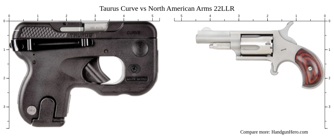 North American Arms 22LLR vs Taurus Curve size comparison | Handgun Hero