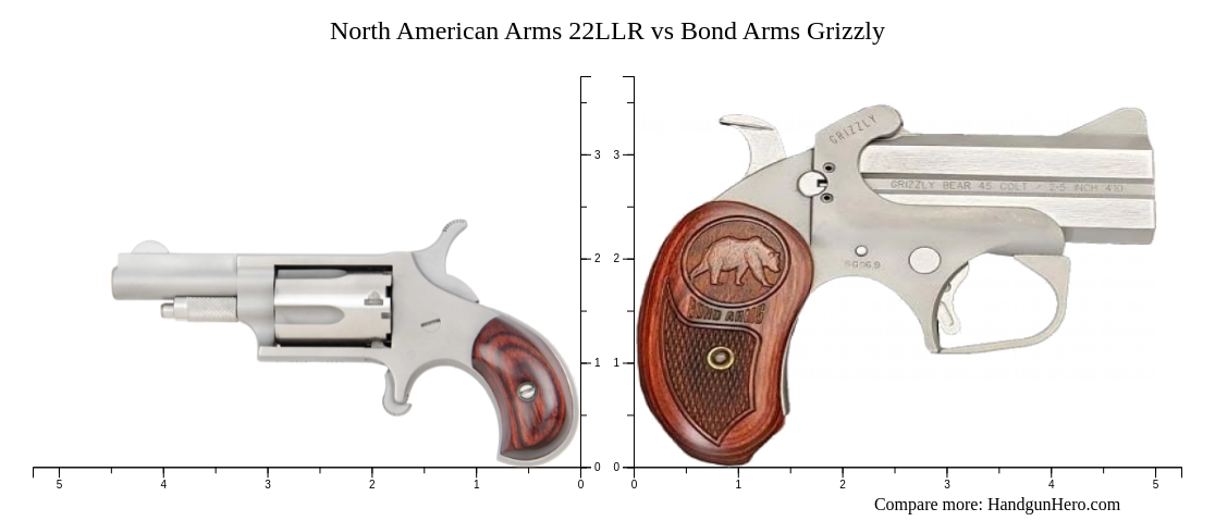 North American Arms 22LLR vs Bond Arms Grizzly size comparison ...