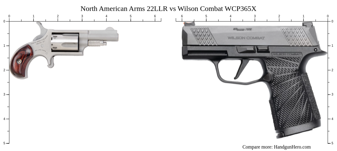 North American Arms 22LLR vs Wilson Combat WCP365X size comparison ...